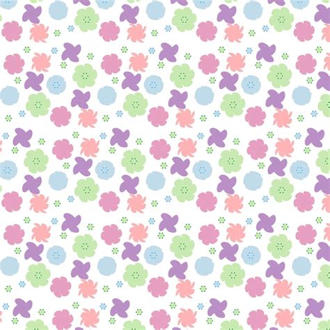 Un patrón de flores sobre un fondo blanco Vector Premium