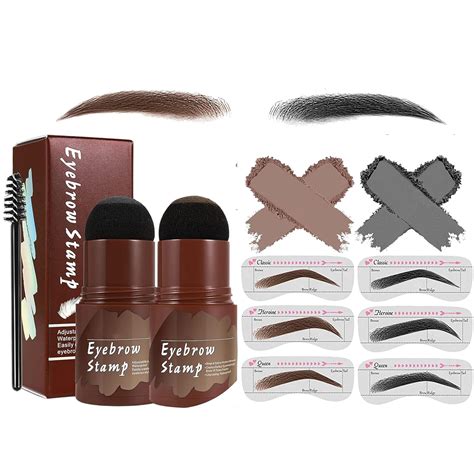 Buy Eyebrow Stamp Stencil Kit One Step Brow Stamp Makeup Powder