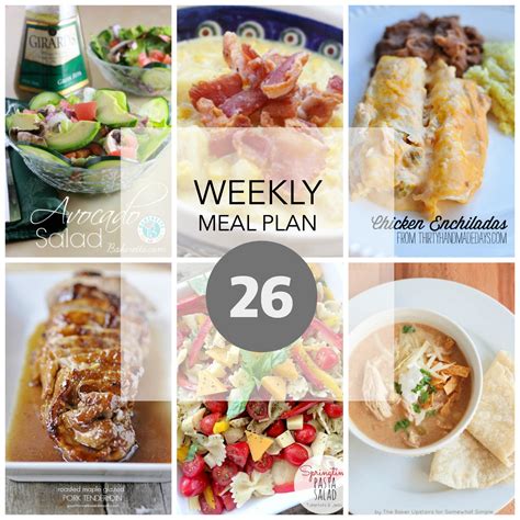 Weekly Meal Plan The Idea Room