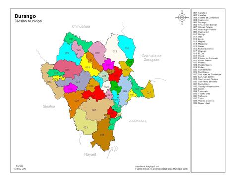 Mapa De Durango Con Municipios