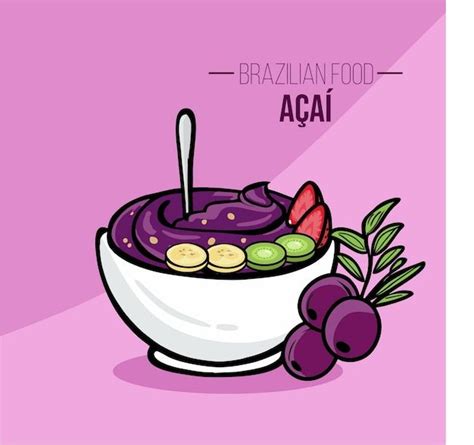 An Illustration Of A Bowl Of Food With Fruit And Vegetables In It On A