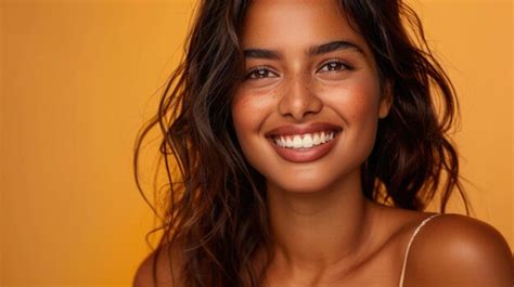 Portrait Of Beautiful Smiling Indian Woman With Perfect White Teeth