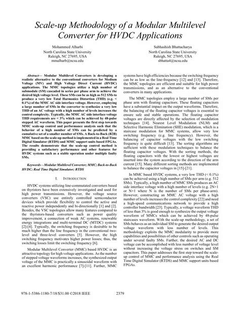 pdf scale up methodology of a modular multilevel … techniques [14] nearest level modulation