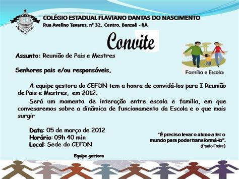 40 Convites Para Reunião de Pais Modelos de Convite