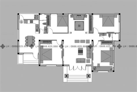 Floor Plan For Bedroom Bungalow House Viewfloor Co