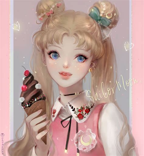 Safebooru 1girl Q Artist Name Bishoujo Senshi Sailor Moon Blonde Hair Blue Eyes Bow Casual