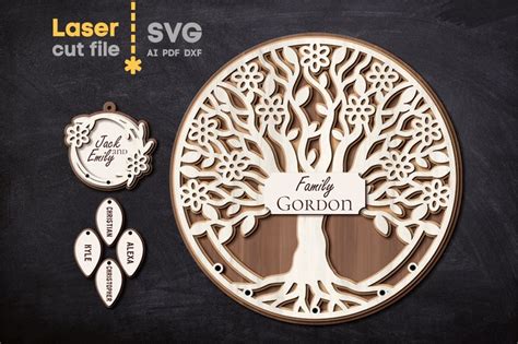Arbre généalogique SVG Fichier découpé au laser pour Etsy France