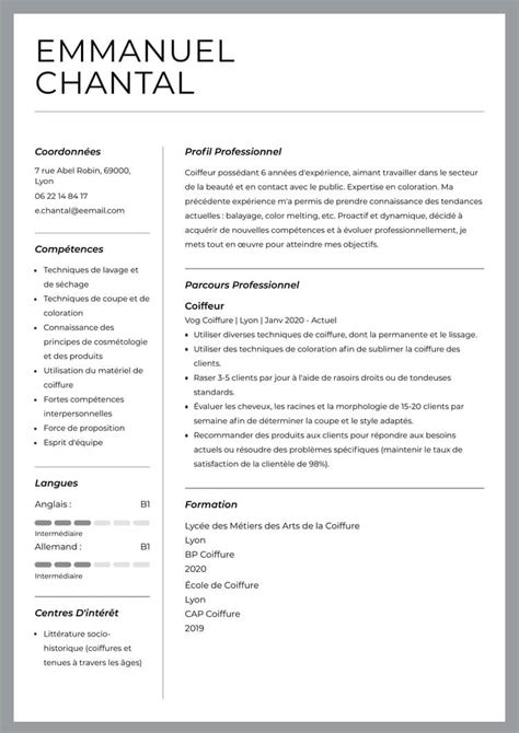 Modèle CV sans photo 22 exemples à télécharger 2024