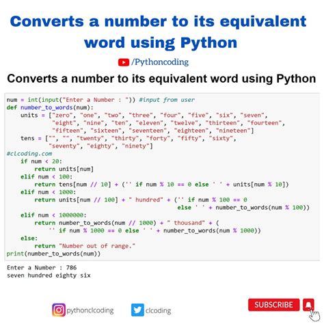 python coding on twitter day 139 converts a number to its equivalent word using python