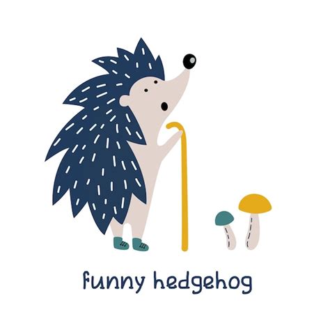 Premium Vector Cute Cartoon Hedgehog Character