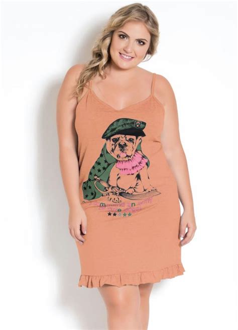 Alma Dolce Camisola Plus Size Salm O Babado