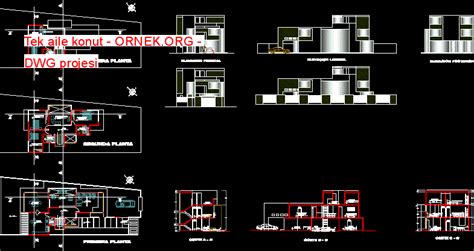 Proje Sitesi Tek Aile Konut Autocad Projesi