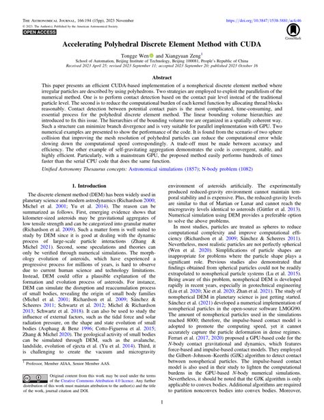 pdf accelerating polyhedral discrete element method with cuda