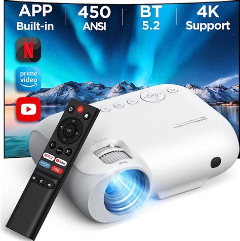 Integrerad APP5G WiFi Bluetooth projektor Stöd för 4K projektor Full