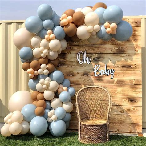 140Pieces Brown Boho Nude Blue Ivory White Balloons Balloon Garland