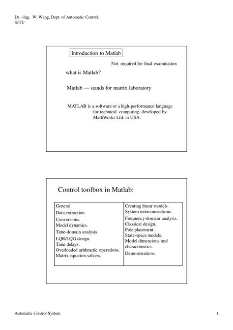 [pdf] control toolbox in matlab general creating linear models system pdf document 944736