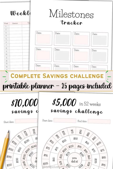 MONEY SAVING CHALLENGE 25 PAGES INCLUDED Money Challenge With
