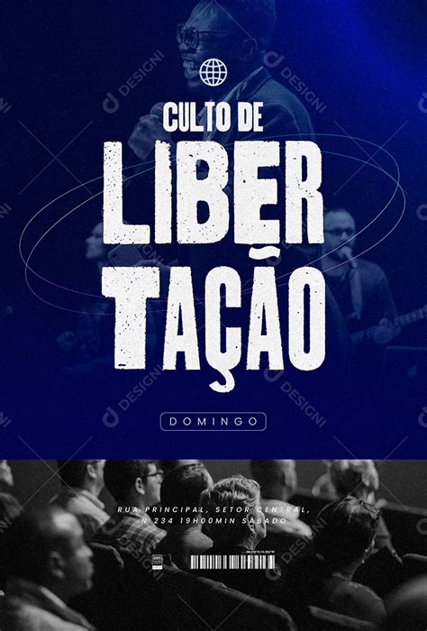 Culto De Libertação Domingo Flyer Gospel Social Media PSD Editável