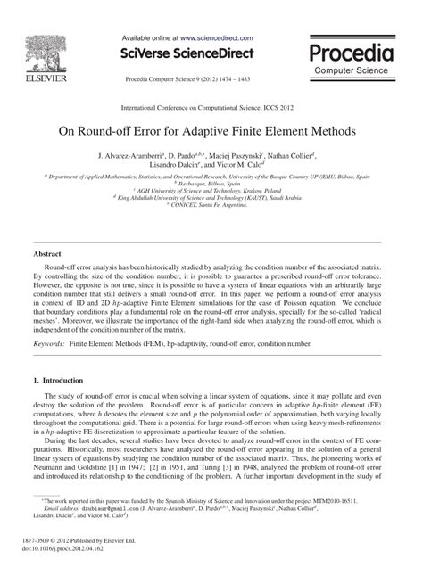 pdf on round off error for adaptive finite element methods