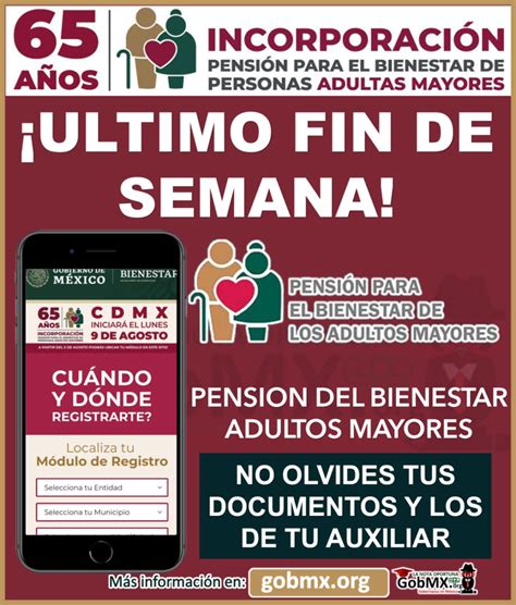 Atención ULTIMO FIN DE SEMANA Registró a la Pensión del Bienestar