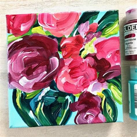 Abstract Flowers Acrylic Painting Tutorials And Original Artwork By