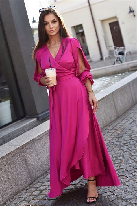 Sukienka Stella Loudress Maxi Fuksja Wesele R Allegro Pl