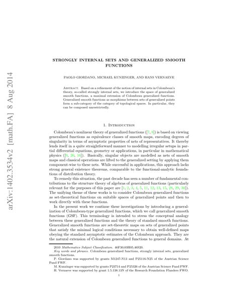 pdf strongly internal sets and generalized smooth functions