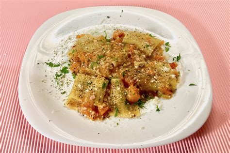 Paccheri Con Zucca Crema Di Patate E Pistacchi La Cucina Di Piero Benigni