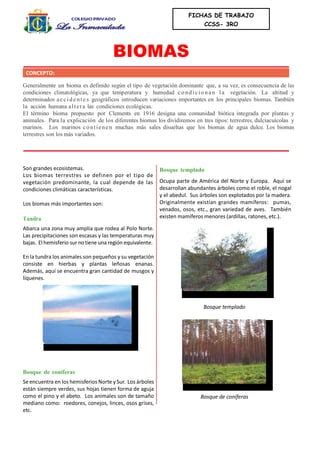 Biomas FICHAS DE TRABAJO Pdf