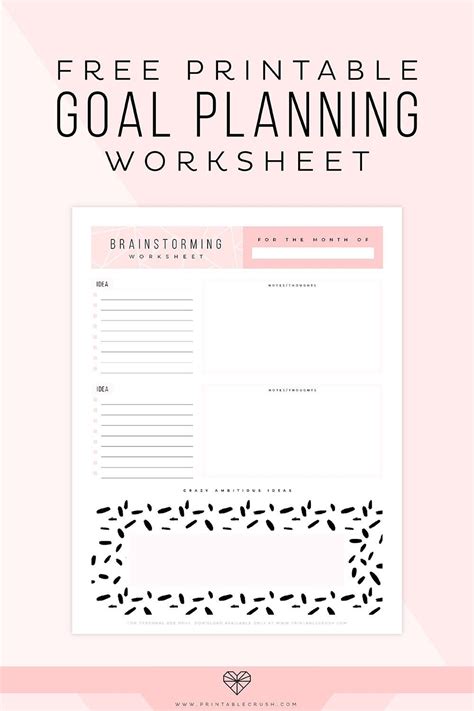 Free Printable Goal Planning Worksheet Artofit