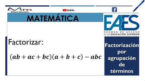 Eaes Matem Tica Factorizaci N Por Agrupaci N De T Rminos