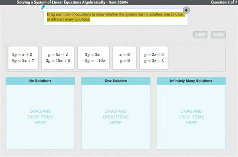 Please Help Drag Each Pair Of Equations To Show Whether The System