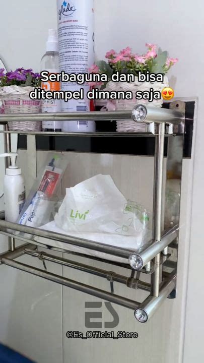 ES Rak Kamar Mandi Dinding Tembok Rak Bumbu Dapur Stainless Steel Rak