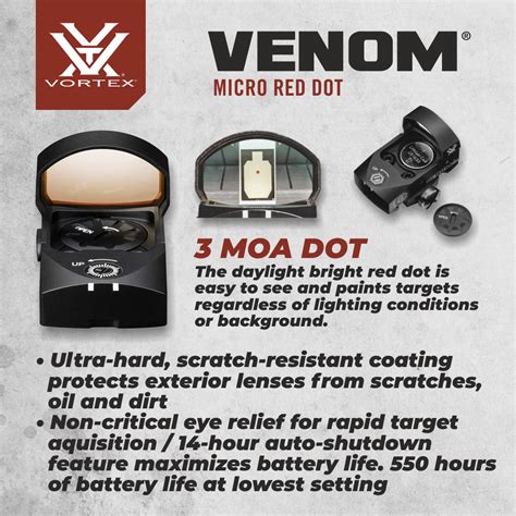 Vortex Optics Venom Red Dot Sight VMD 3103 3 MOA Lens With Baseball Hat
