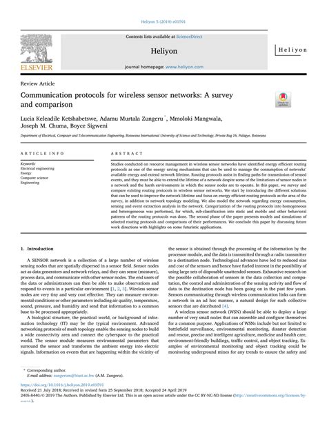 pdf communication protocols for wireless sensor networks a survey and comparison