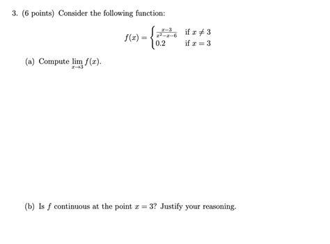 3 6 points consider the following function