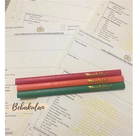 Jual Pensil Gesek Cek Fisik Kendaraan Nomor Rangka Dan Mesin Tebal
