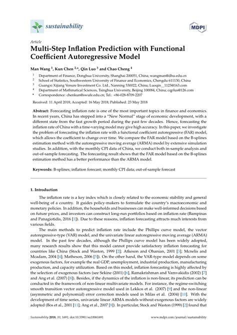 pdf multi step inflation prediction with functional coefficient autoregressive model