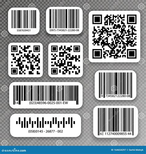 Qr Codes And Barcode Labels Stock Vector Illustration Of Mark