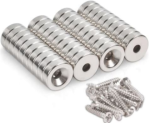 MAGXCENE 40 Stück Magnete Extra Stark Neodym Magnete mit Loch 10x3 mm