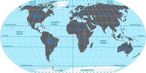 Correspondencia Del Vector Del Mundo Oc Anos Y Continentes En Una