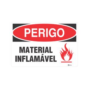 Placa Sinaliza O Alerta Perigo Inflam Vel Adesiva Pvc Resistente X