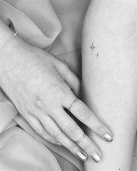Minimalist North Star Tattoo In Fine Line