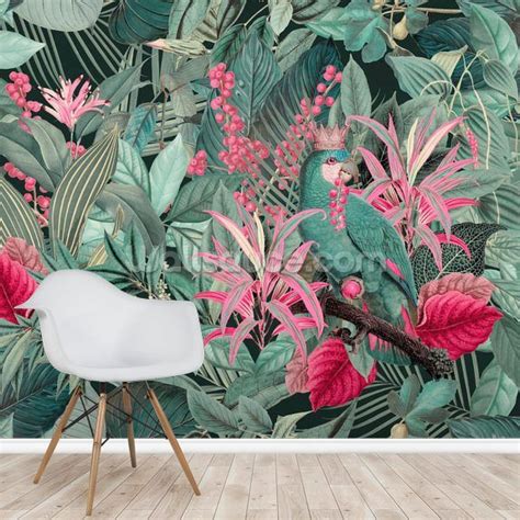 King Of Parrots Mural By Andrea Haase Wallsauce UK Mural Wallpaper