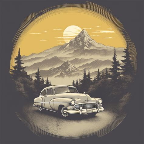 Premium AI Image There Is A Vintage Car Driving Down A Road With