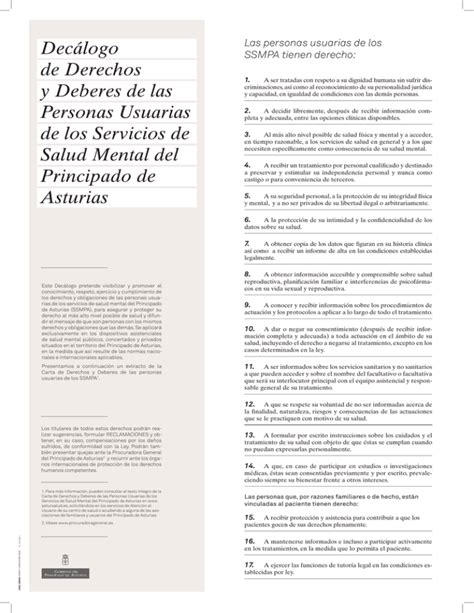 Decálogo de Derechos y Deberes de las Personas Usuarias de los