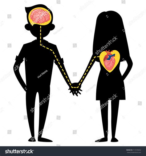 Cartoon Woman Man Body Silhouette Visible Stock Vector Royalty Free