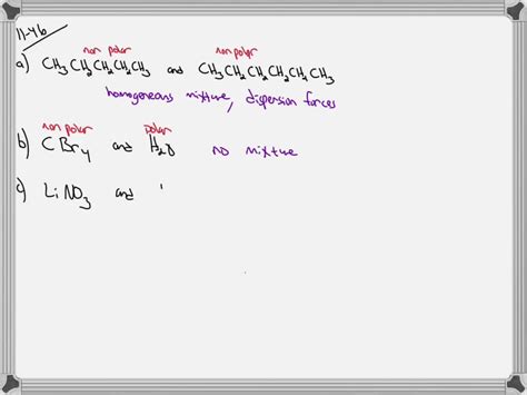 solved determine if each pair of compounds forms a homogeneous solution when combined for those