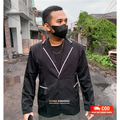 Jual JAS ALMAMATER SEKOLAH JAS OSIS SMP SMA Jas Hitam List Putih