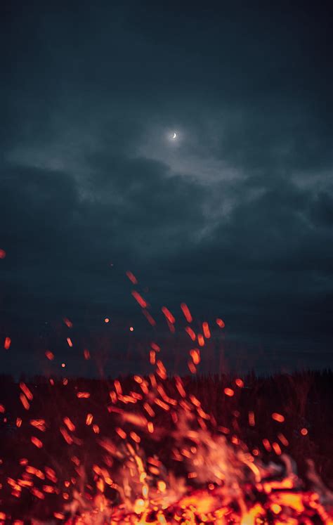 Bonfire Sparks Fire Night HD Phone Wallpaper Peakpx